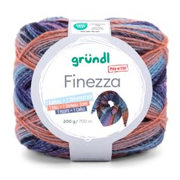 gr&uuml;ndl Finezza von Gr&uuml;ndl, K&uuml;rbis/Aqua/Lila/Blau, aus Schurwolle