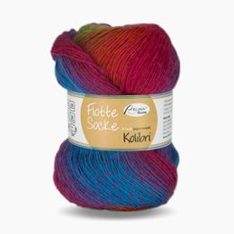 Sockenwolle Flotte Socke 4-fach Kolibri von Rellana Garne, Rot/Blau/Gr&uuml;n, aus Schurwolle