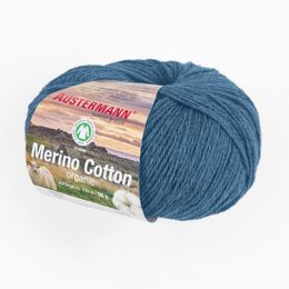 Merino Cotton organic von Austermann , Blau, aus Schurwolle