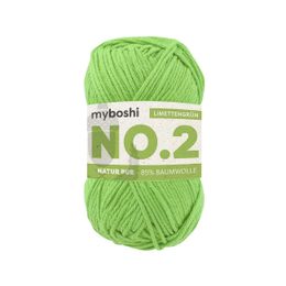 No. 2 von myboshi, Limettengr&uuml;n, aus Baumwolle