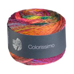 Colorissimo von Lana Grossa, Pink/Fuchsia/Gelb/Orange/Rotbraun/Graugr&uuml;n/Schwarzrot, aus Schurwolle