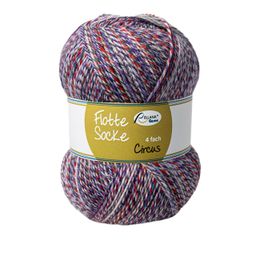 Sockenwolle Flotte Socke Circus 4-fach von Rellana Garne, Flieder/Multicolor, aus Schurwolle