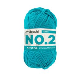 No. 2 von myboshi, T&uuml;rkis, aus Baumwolle