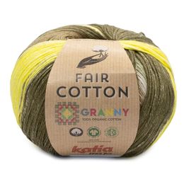 Fair Cotton Granny von Katia, Khaki/Naturwei&szlig;, aus Baumwolle
