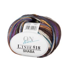 Linie 518 Shaba von ONline, Lila/Ocker/Gr&uuml;n/T&uuml;rkis/Blau/Braun/Creme, aus Schurwolle