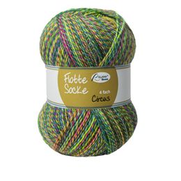Sockenwolle Flotte Socke Circus 4-fach von Rellana Garne, Gr&uuml;n/Multicolor, aus Schurwolle