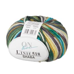 Linie 518 Shaba von ONline, Gr&uuml;n/T&uuml;rkis/Blau/Gelb/Orange/Creme, aus Schurwolle