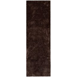 Hochflor-L&auml;ufer Bruno Banani, B:67cm H:30mm L:250cm, braun, Kunstfaser, Teppiche, "Dana Teppich, Kundenliebling", Br&uuml;cke, uni, weich, Mikrofaser,