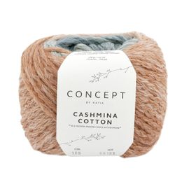 Cashmina Cotton von Katia, Blau/Orange, aus Baumwolle