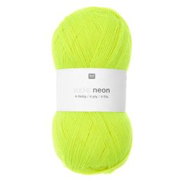 Sockenwolle Socks Neon 4-f&auml;dig von Rico Design, Gelb, aus Schurwolle