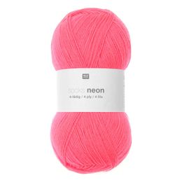 Sockenwolle Socks Neon 4-f&auml;dig von Rico Design, Rot, aus Schurwolle