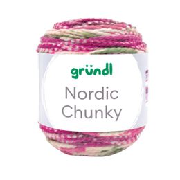 gr&uuml;ndl Nordic Chunky von Gr&uuml;ndl, Gr&uuml;n/Aubergine/Koralle/Natur, aus Polyacryl
