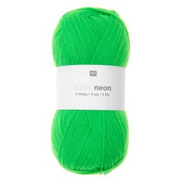 Sockenwolle Socks Neon 4-f&auml;dig von Rico Design, Gr&uuml;n, aus Schurwolle
