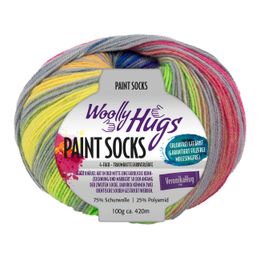 Sockenwolle Paint Socks von Woolly Hugs, Beige/Pink/Gr&uuml;n, aus Schurwolle