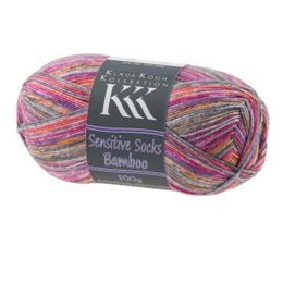 Sockenwolle Sensitive Socks Bamboo von KKK, Pink/Lila/Orange, aus Polyacryl