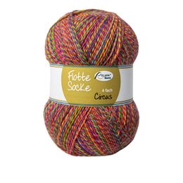 Sockenwolle Flotte Socke Circus 4-fach von Rellana Garne, Rot/Multicolor, aus Schurwolle