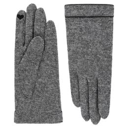 Roeckl Full Finger Gloves 'LEATHER PIPING TOUCH' female Grey size 7,5