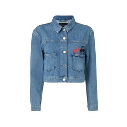 K by KARL LAGERFELD Karl Lagerfeld Jacke 'Ikon' Damen Gr&ouml;&szlig;e M blue denim / pink / schwarz