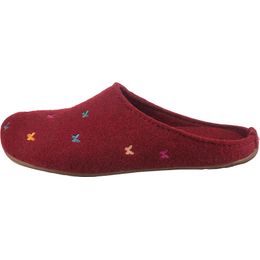 Haflinger Hausschuh 'Farfalline' Damen Gr&ouml;&szlig;e 41 hellblau / goldgelb / pink / feuerrot