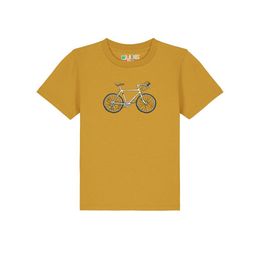 watabout.kids T-Shirt 'Doodle Bike' Jungen Gr&ouml;&szlig;e 134/146 ocker / grau / wei&szlig;