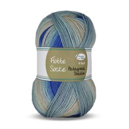 Sockenwolle Flotte Socke 4-fach Patagonia Shadow von Rellana Garne, Blau/Grau, aus Schurwolle