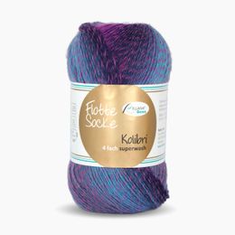 Sockenwolle Flotte Socke 4-fach Kolibri von Rellana Garne, Blau/T&uuml;rkis/Flieder, aus Schurwolle