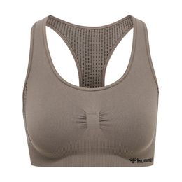 Hummel Sport-BH Damen Gr&ouml;&szlig;e S taupe / schwarz