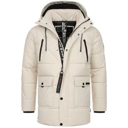 INDICODE JEANS Winterjacke 'Wess' Herren Gr&ouml;&szlig;e XL beige / schwarz
