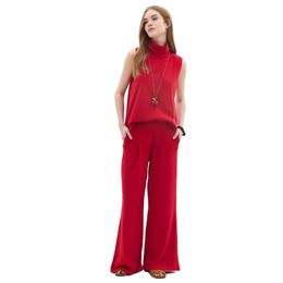 No Matter What Pleat-Front Pants female Red size S