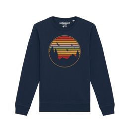Watapparel Sweatshirt ' Sunset Berge & Tannen ' male Blue size XL