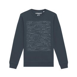 Watapparel Sweatshirt ' Doodle Cats ' Herren Gr&ouml;&szlig;e S anthrazit / wei&szlig;