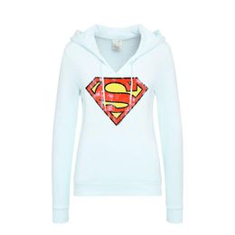 logoshirt Kapuzensweatshirt 'DC Comics - Superman' Damen Gr&ouml;&szlig;e XS hellblau
