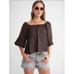 MixRay Bluse Damen Gr&ouml;&szlig;e L braun