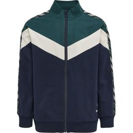 Hummel Sweatjacke 'Bradley' Jungen Gr&ouml;&szlig;e 146 navy / smaragd / wei&szlig;