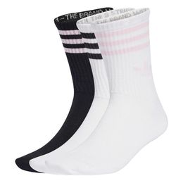 adidas originals Socken '3-Stripes Crew 3 Pairs' Damen Gr&ouml;&szlig;e 34/36 rosa / schwarz / wei&szlig;