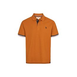 U.S. Polo Assn. Poloshirt 'Nis' Herren Gr&ouml;&szlig;e XL navy / orange / wei&szlig;