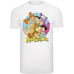 F4NT4STIC T-Shirt 'The Flintstones Group Circle' Herren Gr&ouml;&szlig;e 5XL hellblau / gelb / orange / wei&szlig;