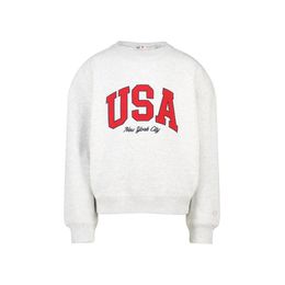 America Today Sweatshirt M&auml;dchen Gr&ouml;&szlig;e 158/164 graumeliert / rot