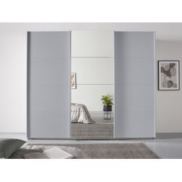 Schwebet&uuml;renschrank Rauch "Kleiderschrank Schrank Garderobe TOPSELLER OTELI inkl. Inneneinteilung", grau (seidengrau), B:271cm H:229cm T:62cm, Holzwerkstoff, Schr&auml;nke, Schwebet&uuml;renschrank, mit 3 Innenschubladen sowie zus&auml;tzlichen Einlegeb&ouml;den MADE IN GERMANY