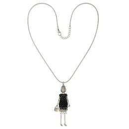 Lange Kette "Madame Noir", Damen, Gr. onesize, Metall, silber, Collezione Alessandro, Basic, Halsketten, Fashionista Kette