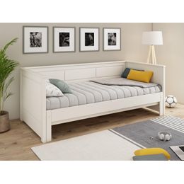 Funktionsbett OTTO HOME " ERIK " TOPSELLER Daybed, G&auml;stebett, Kinderbett, Massivholz (Kiefer)", wei&szlig;, kein H&auml;rtegrad, Daybetten, 2. Schlafplatz ausziehbar, moderner Landhausstil, Schublade optional