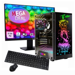 GAMEMAX PC-Komplettsystem "MegaDeal Rockstar 2723 AMD Ryzen 5 5600GT 16GB 480GB SSD", Energieeffizienz: E (A-G), schwarz, Microsoft Windows 11 Home (64 Bit), 16 GB RAM 480 GB SSD, Computer_Komplettsysteme, Windows 11 + MSI PRO MP273A Monitor, 69cm (27")