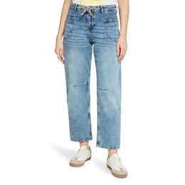 Ankle-Jeans Cartoon "Damen mit Bindeg&uuml;rtel", Damen, Gr. 40, Normalgr&ouml;&szlig;en, blau, Obermaterial: 99% Baumwolle, 01% Elasthan, loose fit, Jeans