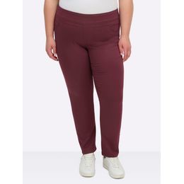 Schlupfhose Casual Looks, Damen, Gr. 205, Extrakurzgr&ouml;&szlig;en, rot (bordeaux), 65% Baumwolle, 33% Polyester, 2% Elasthan, unifarben, lang, Hosen Schlupfhose