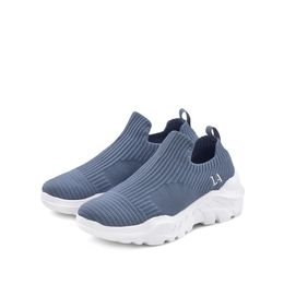Sneaker Lascana, Damen, Gr. 39, blau, Obermaterial: 100% Textilmaterial. Decksohle: 100% Textilmaterial. Futter: 100% Textilmaterial. Laufsohle: 100% Synthetik, unifarben, Schuhe Sneaker, Halbschuh, Slipper, Freizeitschuh zum Reinschl&uuml;pfen VEGAN