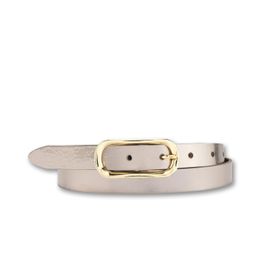 Bernd G&ouml;tz Lederg&uuml;rtel BERND G&Ouml;TZ "Lederg&uuml;rtel mit ovaler Goldschlie&szlig;e im schmalen Stil", Damen, Gr. 95, beige (platin), Rindsleder, G&uuml;rtel Lederg&uuml;rtel
