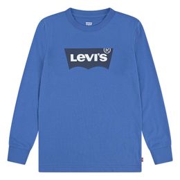 Langarmshirt LEVI'S KIDS "L/S BATWING TEE", Jungen, Gr. 10 (140), star sapphire, Jersey, Obermaterial: 100% Baumwolle, bedruckt, Basic schmal h&uuml;ftlang, Rundhals, B&uuml;ndchen, Shirts Langarmshirt, mit Logo Print for BOYS