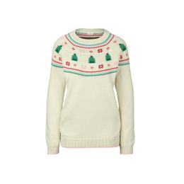 Tchibo - Weihnachtlicher Strickpullover - Damen - Gr. L - wei&szlig;