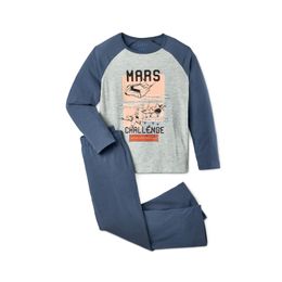 Tchibo - Pyjama - Jungen - Gr. 122/128 - blau/print