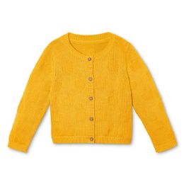 Tchibo - Strickjacke mit Apfelmotiv - M&auml;dchen - Gr. 110/116 - gelb/jacquard